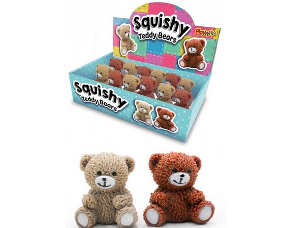 12x 6.5cm Squishy Teddy Bears In Display Box