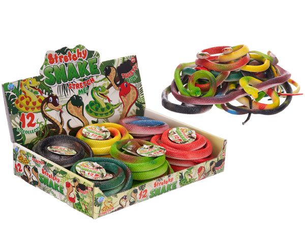 24x Stretchy Snakes In Counter Display