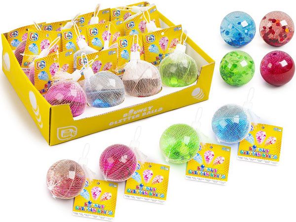 12x Fun Hub Bouncy Glitter Balls
